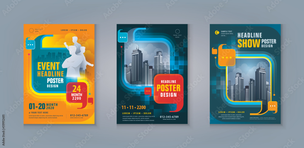 Business Leaflet Brochure Flyer template Design Set. Corporate Flyer ...