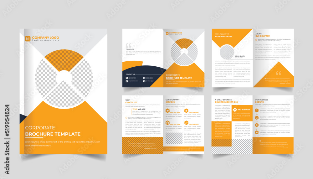 Business bi-fold brochure design or corporate company profile booklet ...