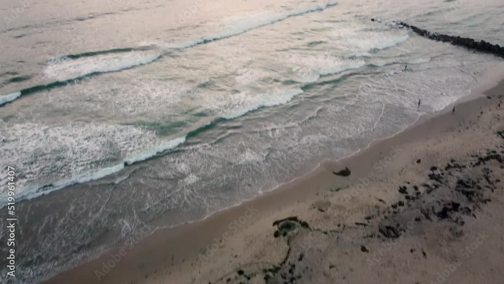 Arial view of a San Diego sunset near the Ocean Beach pier and where ...