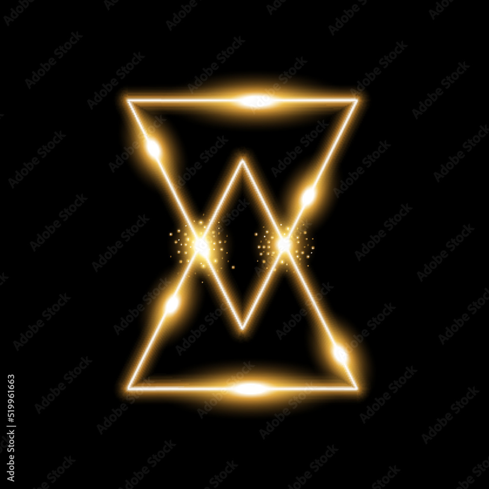triangle light effect, laser, sand watch Stock Vector | Adobe Stock