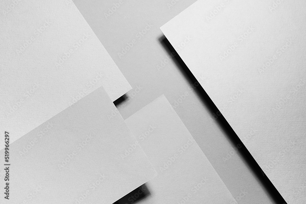 Light grey contrast abstract geometric background with fly rectangle ...