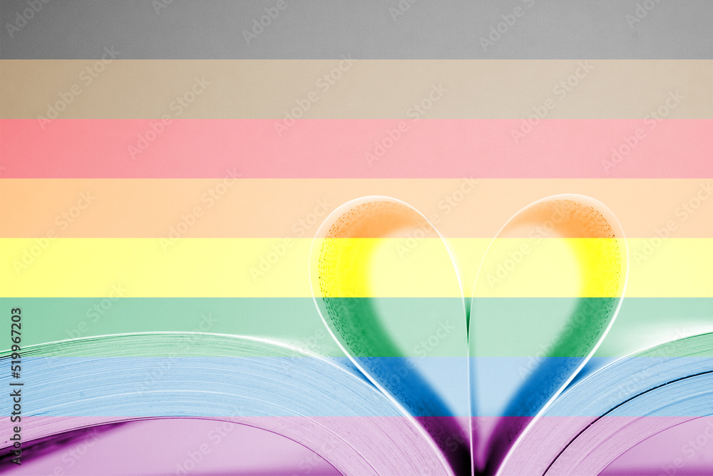 Foto Stock Heart Paper Shape LGBTQI Pride flag color abstract ...