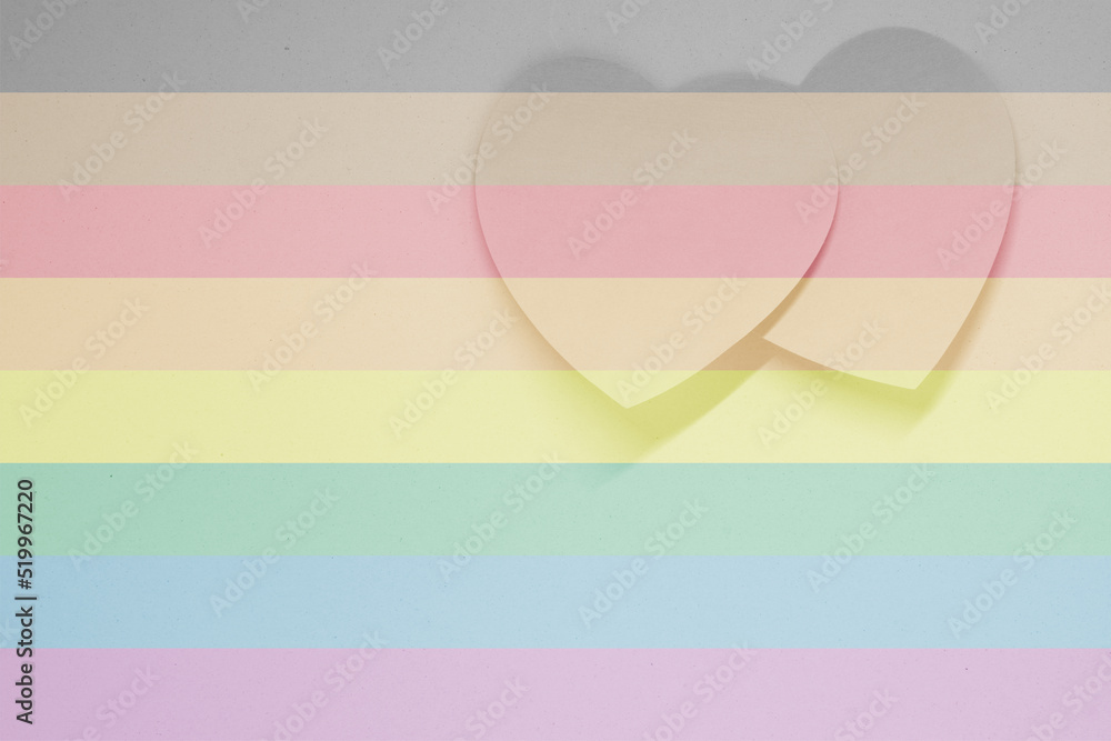 Couple Heart Shape Lgbtqi Pride Flag Color Abstract Background