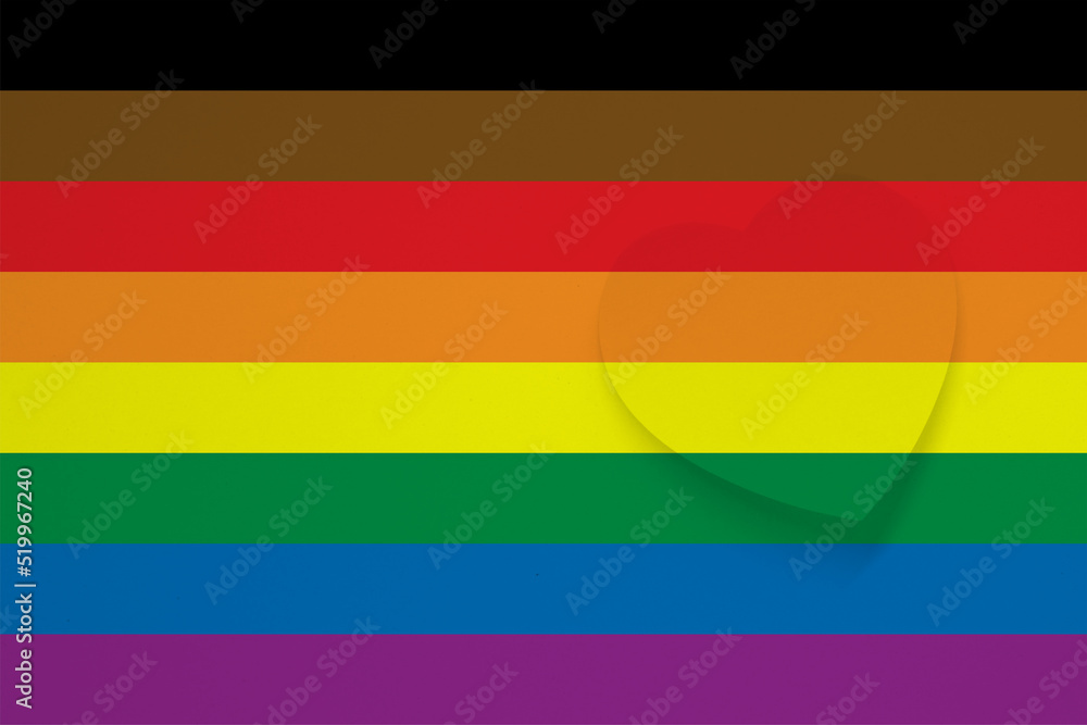 Single Heart Shape LGBTQI Pride flag color abstract background ...