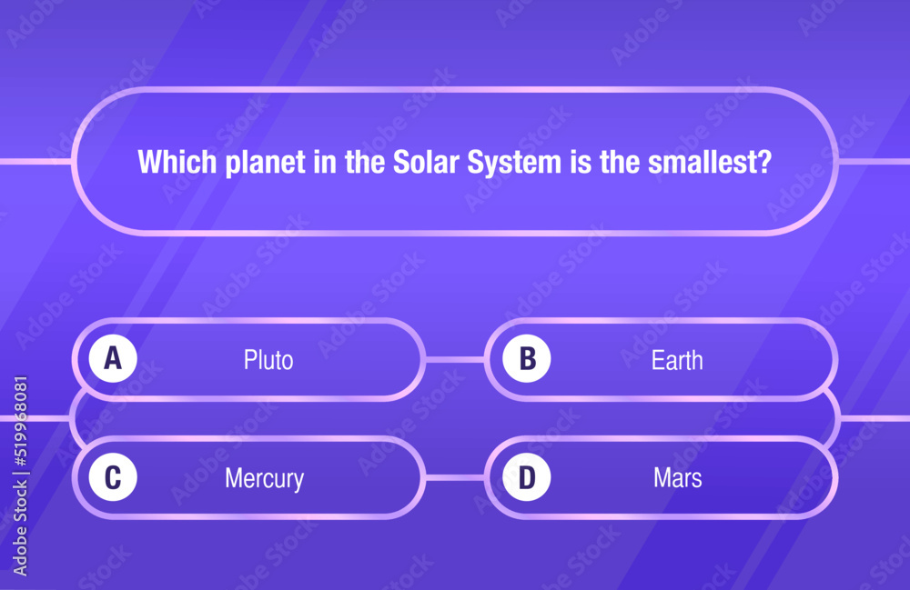 A template of questions and answer options for a quiz on a purple ...