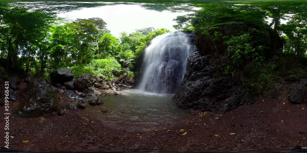 Beautiful waterfall in the rainforest. Palawan, Philippines, Indalawan ...