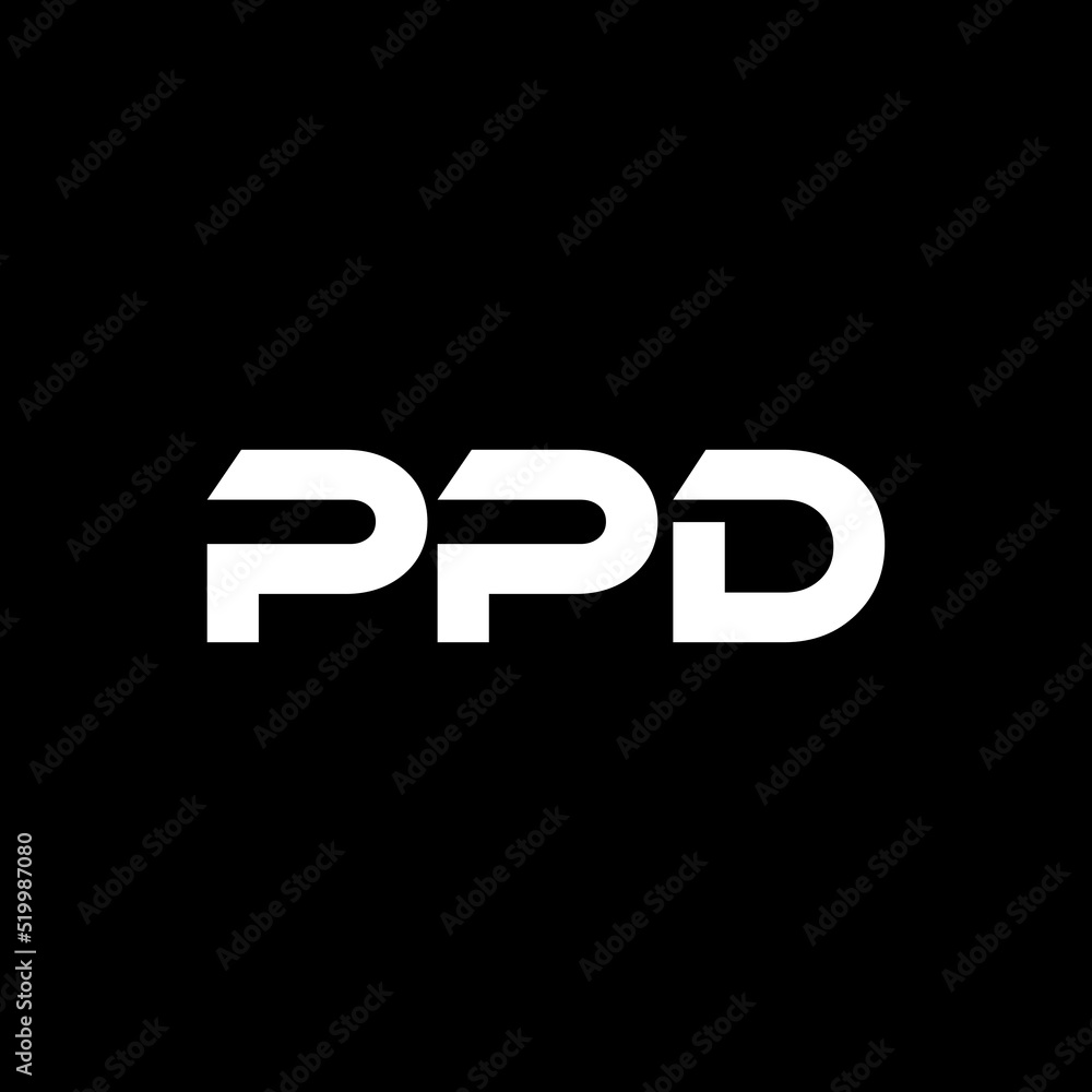 Vecteur Stock PPD letter logo design with black background in ...