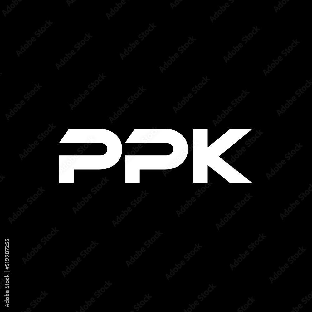 Vecteur Stock PPK letter logo design with black background in ...