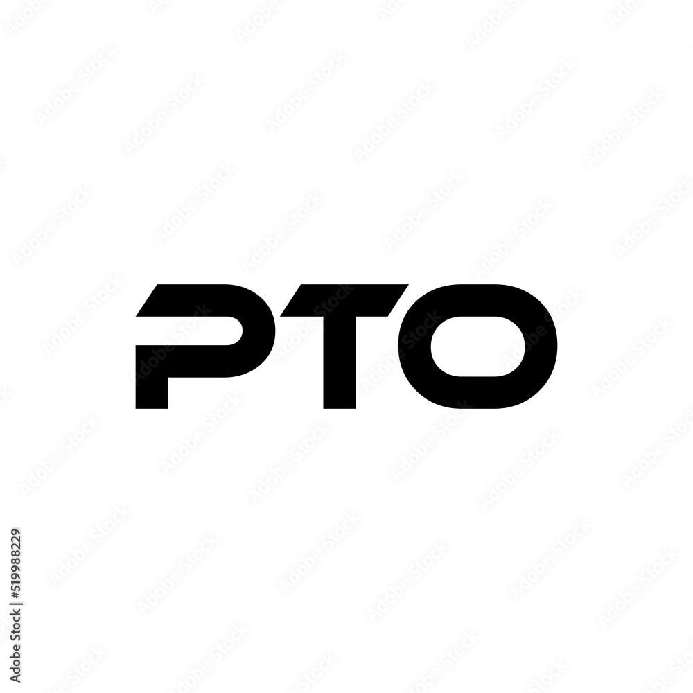 PTO letter logo design with white background in illustrator, vector ...