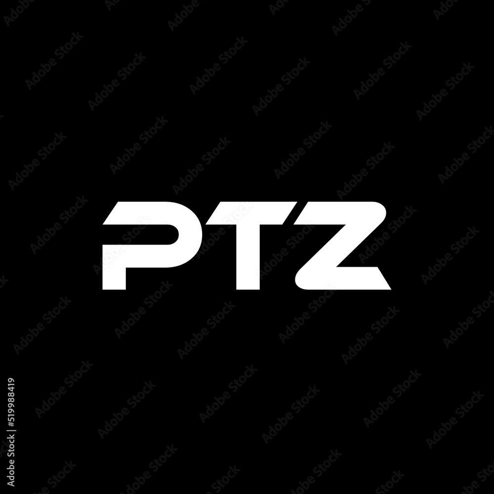 PTZ letter logo design with black background in illustrator, vector ...