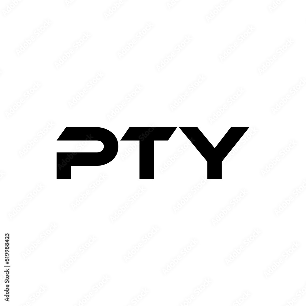 PTY letter logo design with white background in illustrator, vector ...