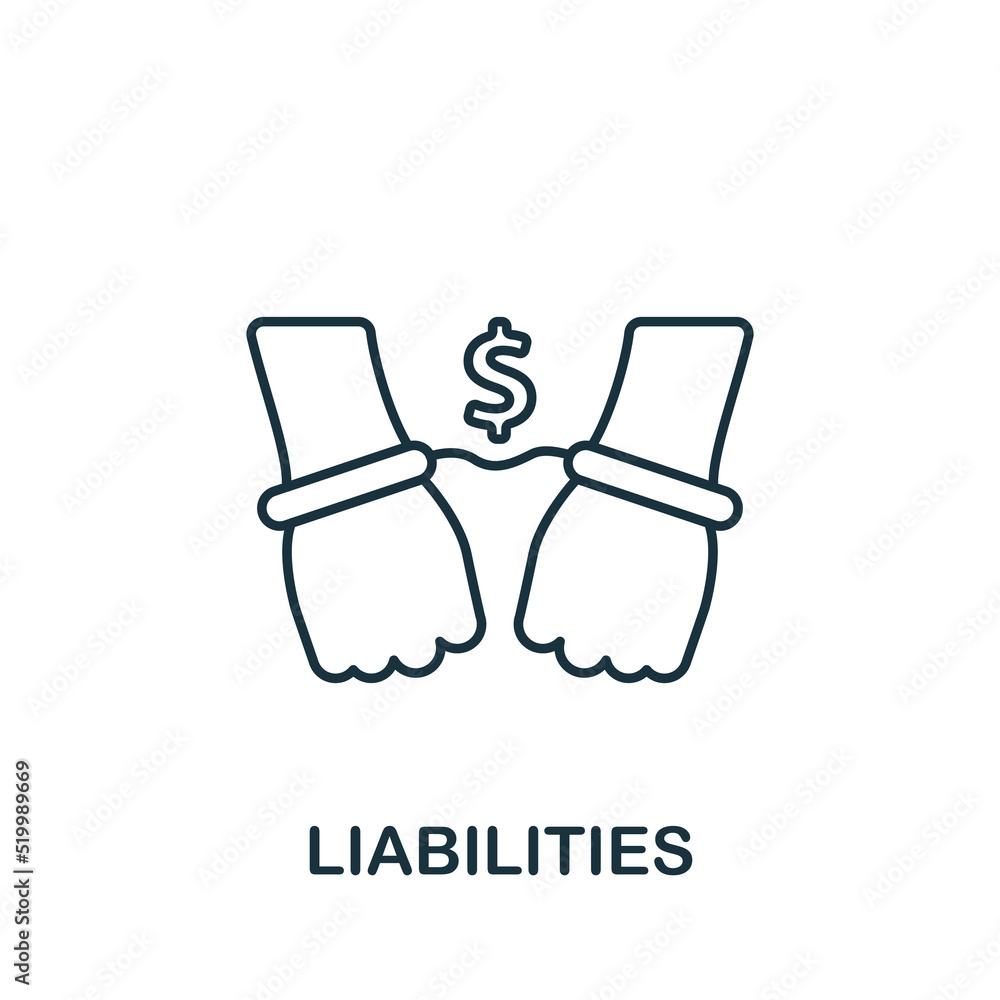 Liabilities icon. Monochrome simple Accounting icon for templates, web ...