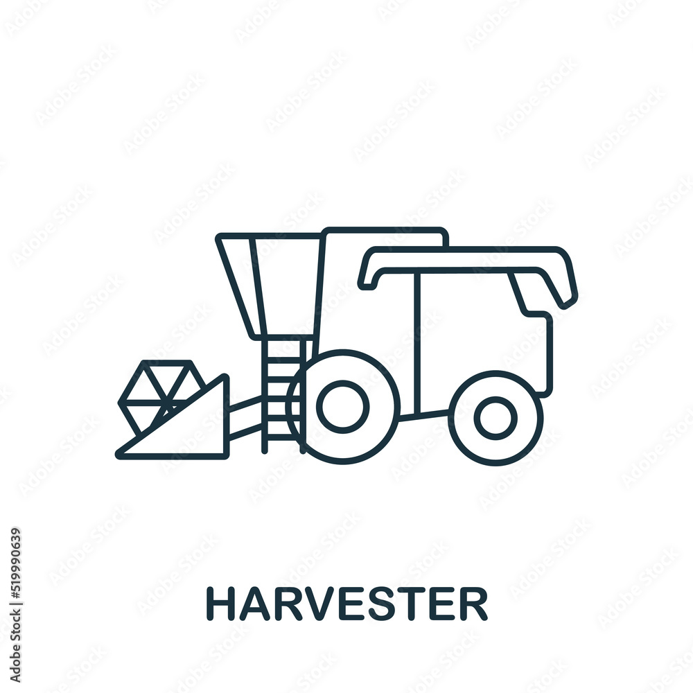 Harvester icon. Monochrome simple Harvester icon for templates, web ...