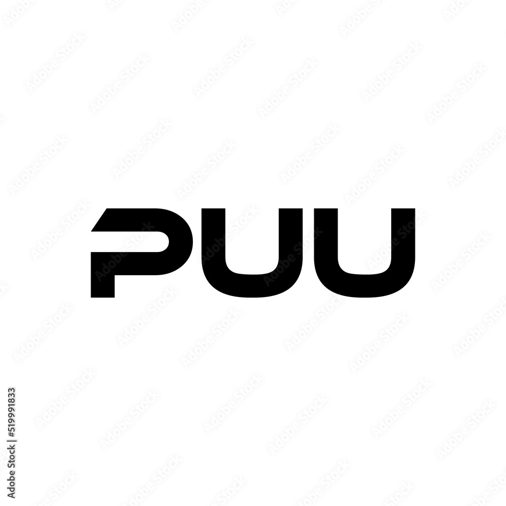 PUU letter logo design with white background in illustrator, vector ...