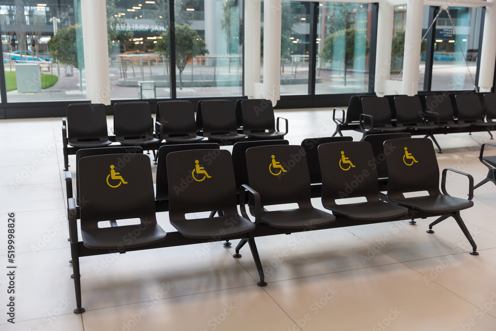 Reserved seats and signs for people with disabilities at Istanbul ...