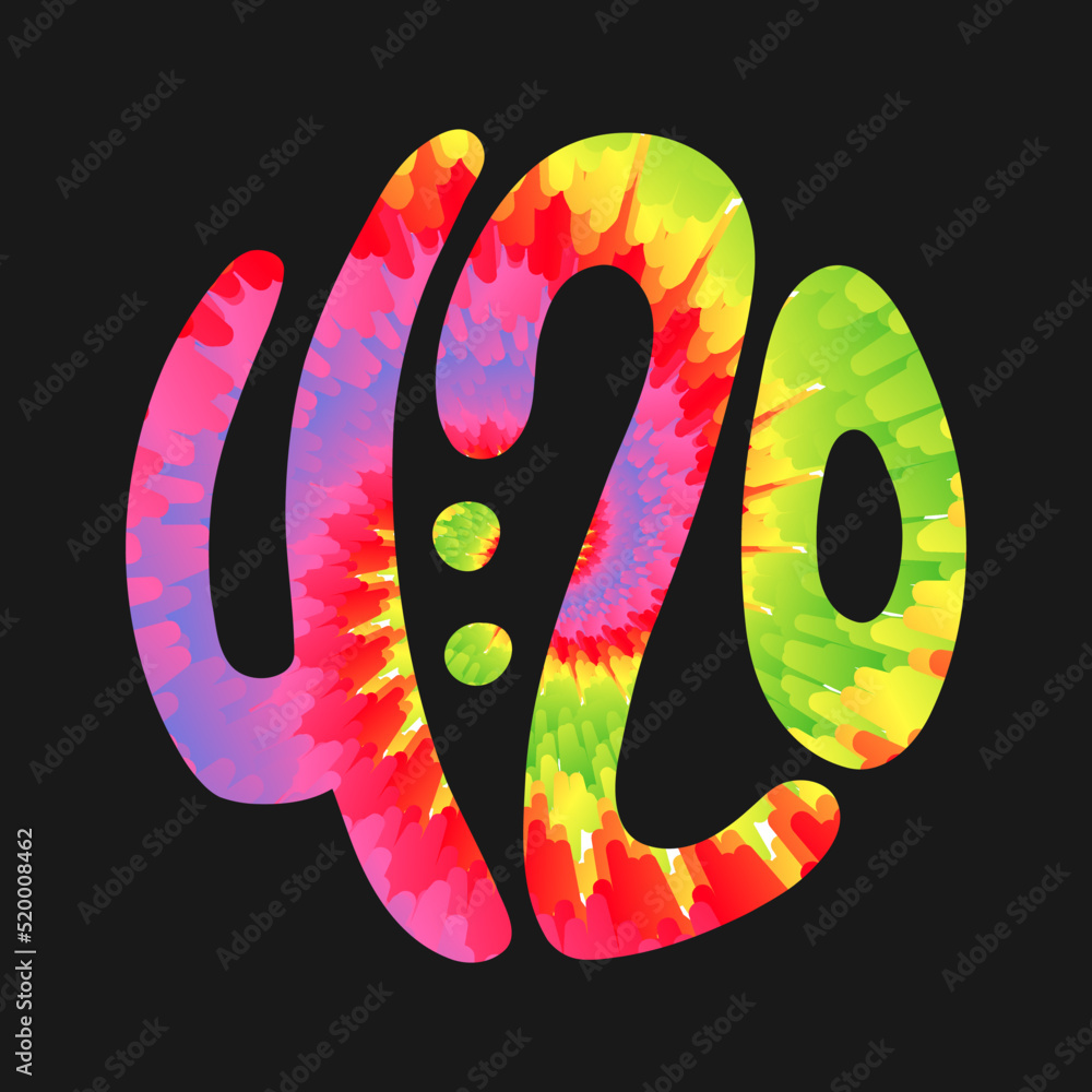 420 circle quote,text logo. Vector hand drawn lettering cartoon ...
