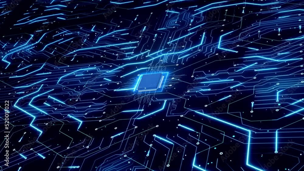 Chip circuit board and circuit diagram Stock Video | Adobe Stock