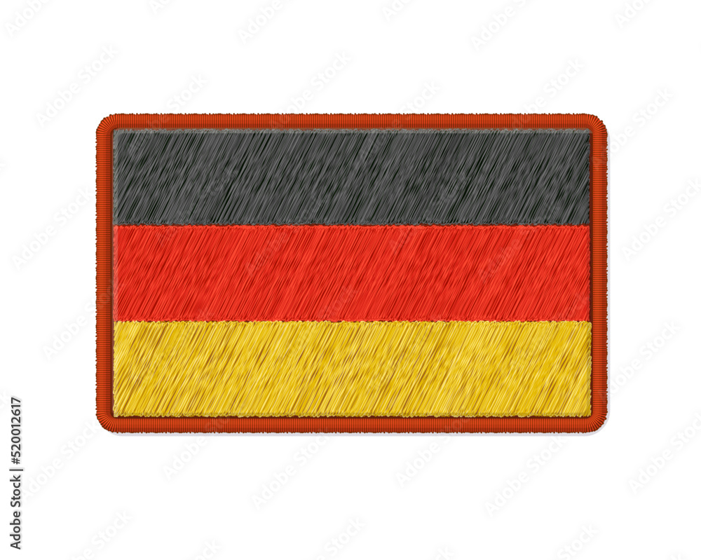 Flag Of Germany Patch. Vector Photo Realistic Embroidery Isolated On ...