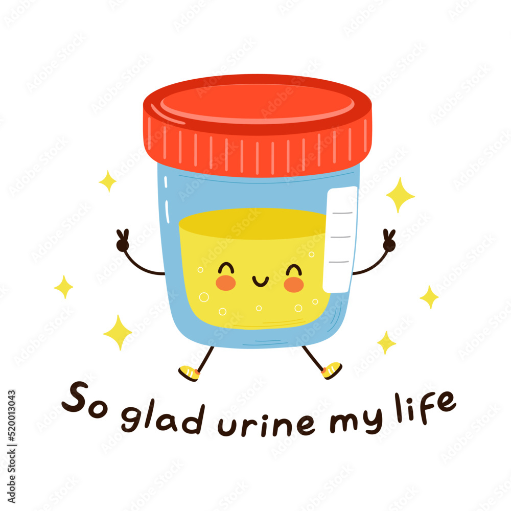 Cute funny urine analysis character. Vector hand drawn cartoon kawaii ...