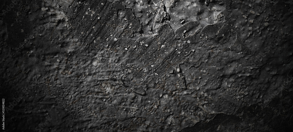 Dark black stone background. scary black concrete texture. Stone wall ...