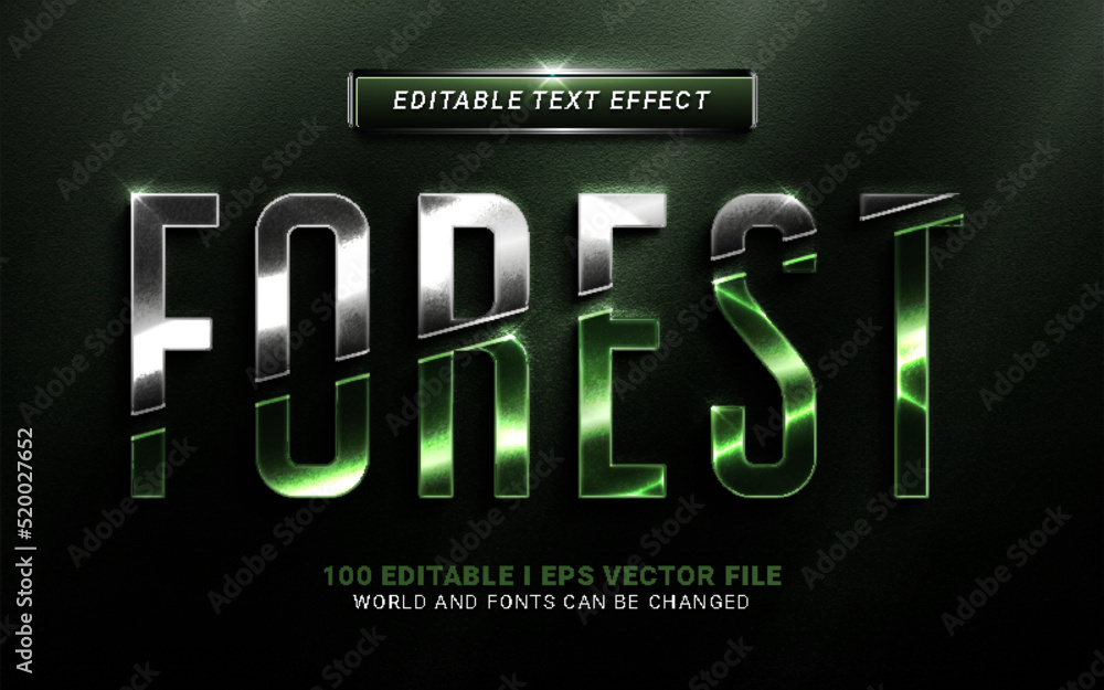 forest text effect Stock Vector | Adobe Stock