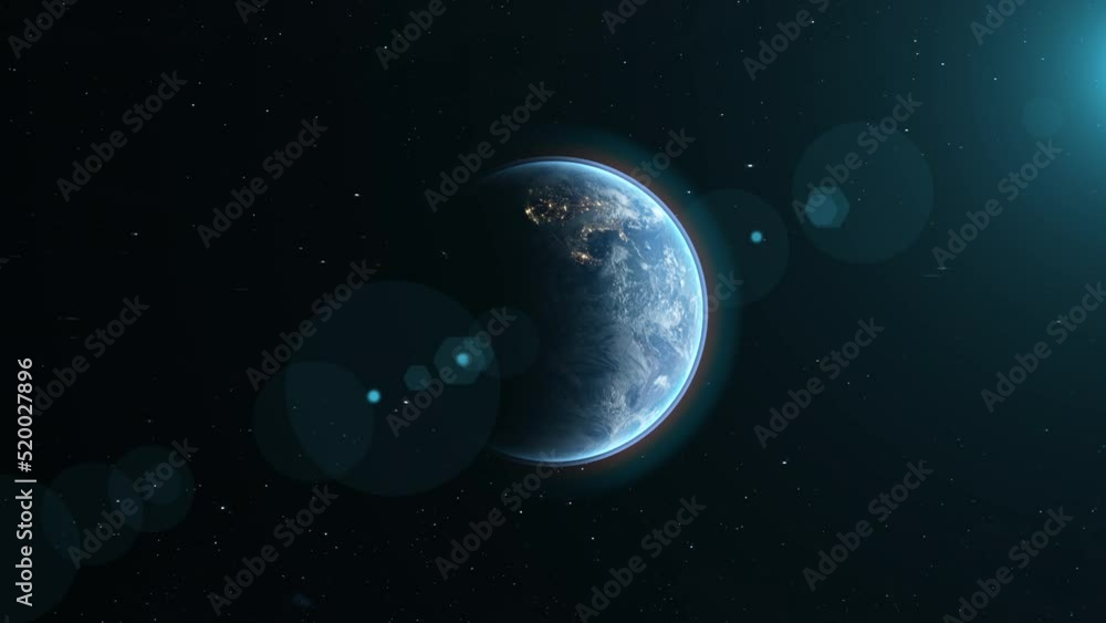 Beautiful 3d earth planet animation. Space Zoom spinning view, World ...