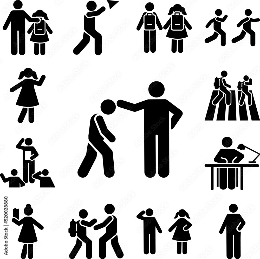Teacher boy cry angry student pictogram icon in a collection with other ...