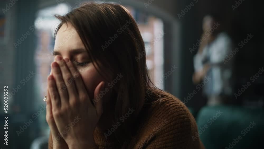 Portrait of Sad Crying Woman being Harrased and Bullied by Her Partner. Couple Arguing and ...