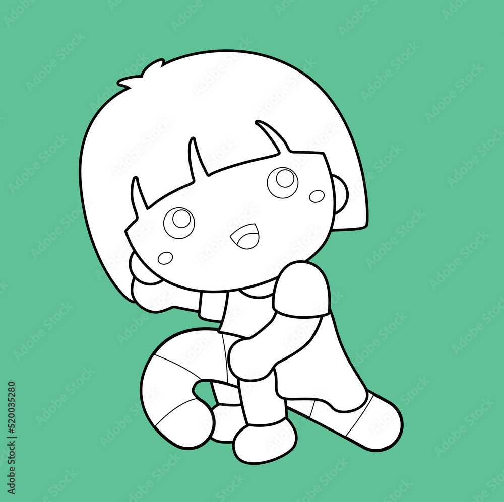 Candyland Little Girl Digital Stamp Stock Vector | Adobe Stock