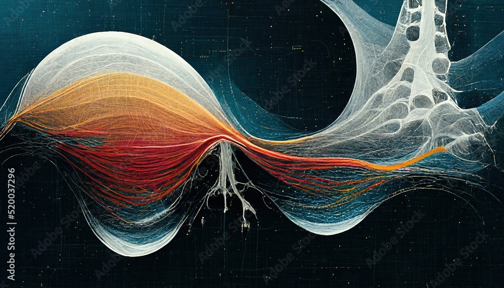 Scientific concept Quantum mechanics, formula, curvature of space-time ...