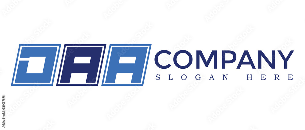 DAA three Letter Rounded rectangle boxes shape element symbol digital ...
