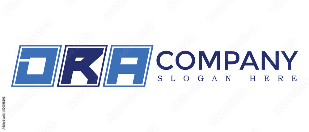 DRA three Letter Rounded rectangle boxes shape element symbol digital ...