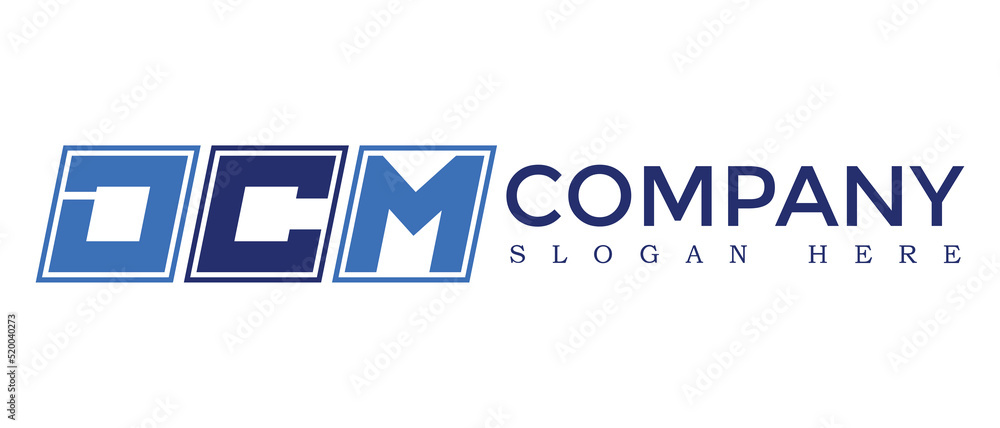 DCM three Letter Rounded rectangle boxes shape element symbol digital ...