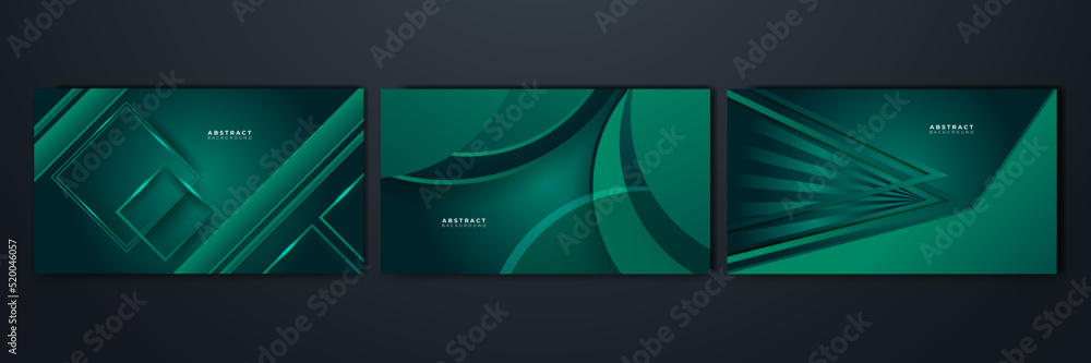 Modern dark green abstract geometric background wallpaper design ...