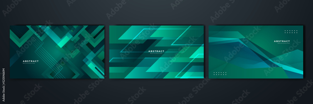 Modern dark green abstract geometric background wallpaper design ...
