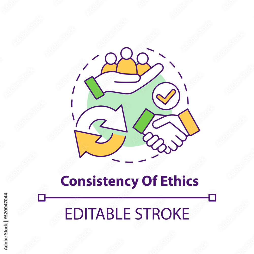 Consistency of ethics concept icon. Ethical banking abstract idea thin ...