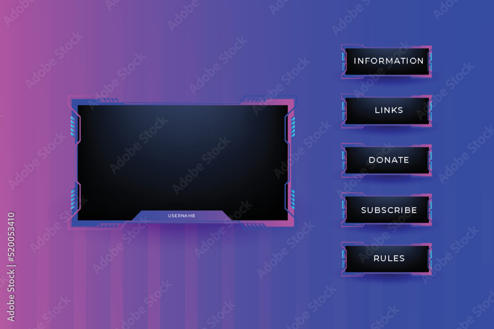 Twitch banner collection for live stream template Stock Vector | Adobe ...