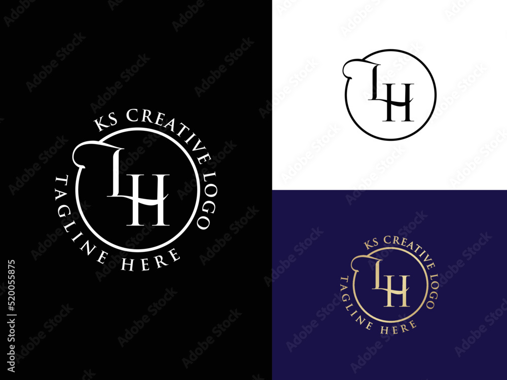 LH luxury fashion logo or HL modern logo, icon, letter, initials, and ...