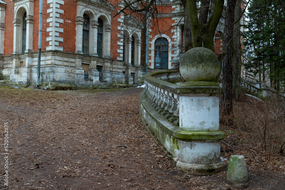 entrance to an ancient castle with columns Stock Photo | Adobe Stock