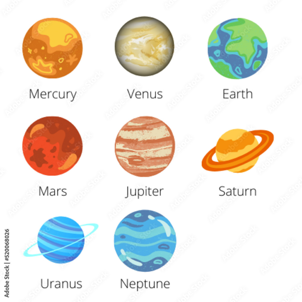 Vetor do Stock: Vector illustration of the planets of the solar system ...
