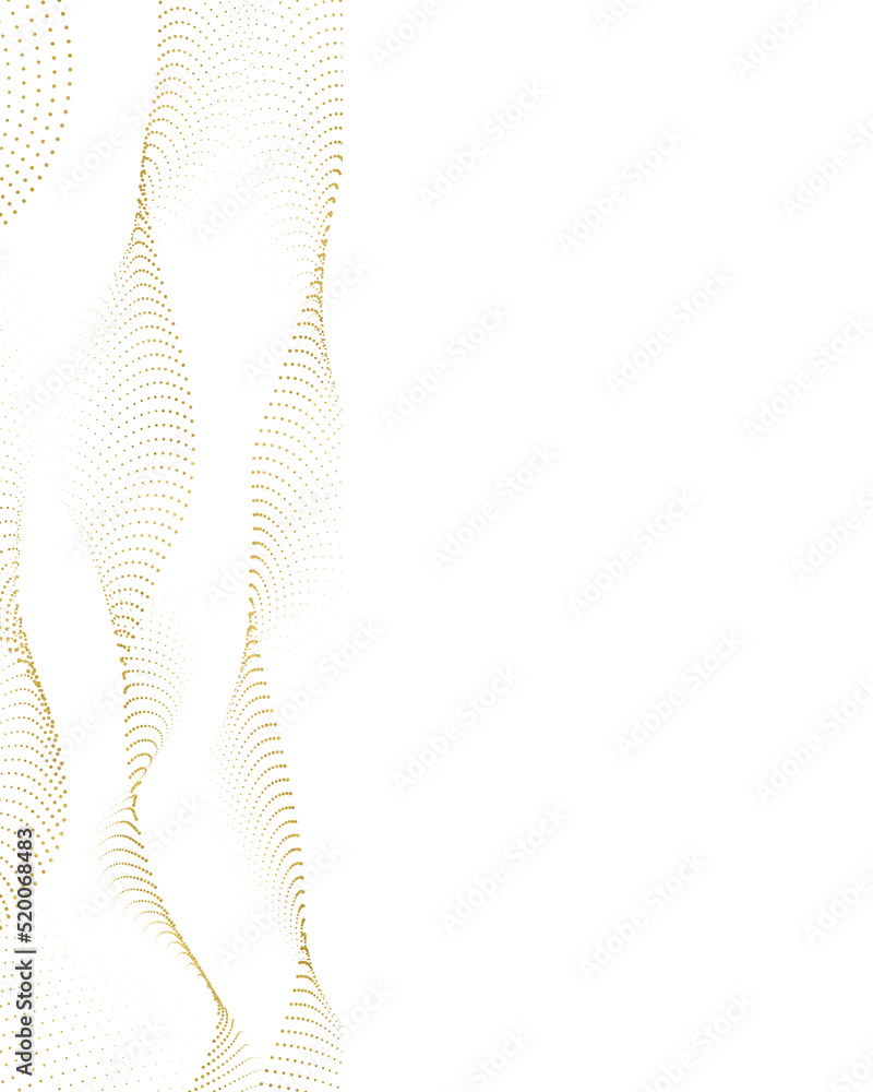 Golden wavy dotted lines, stripes, gold texture. Isolated png ...