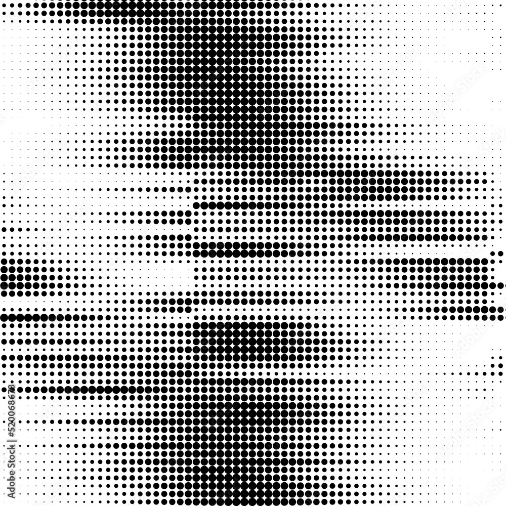 Retro Halftone Effect Pattern Monochrome Grayscale Gradient Dotted Shape Black Dots Spots