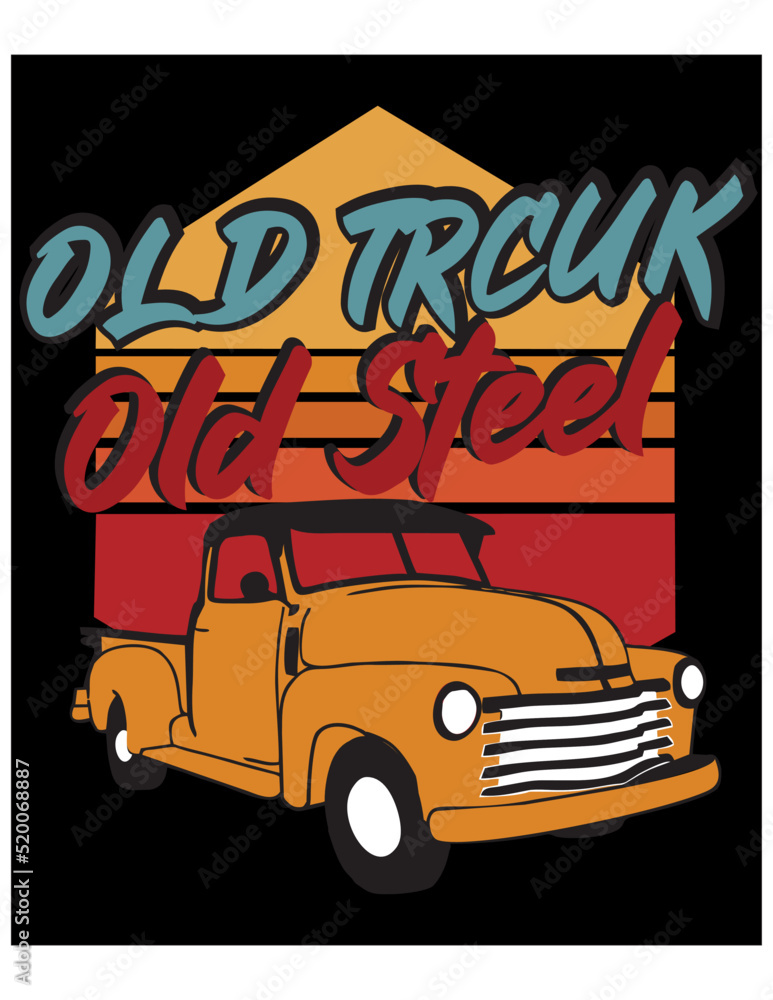 camioneta troca antigua en vectores para estampar Stock Vector | Adobe ...