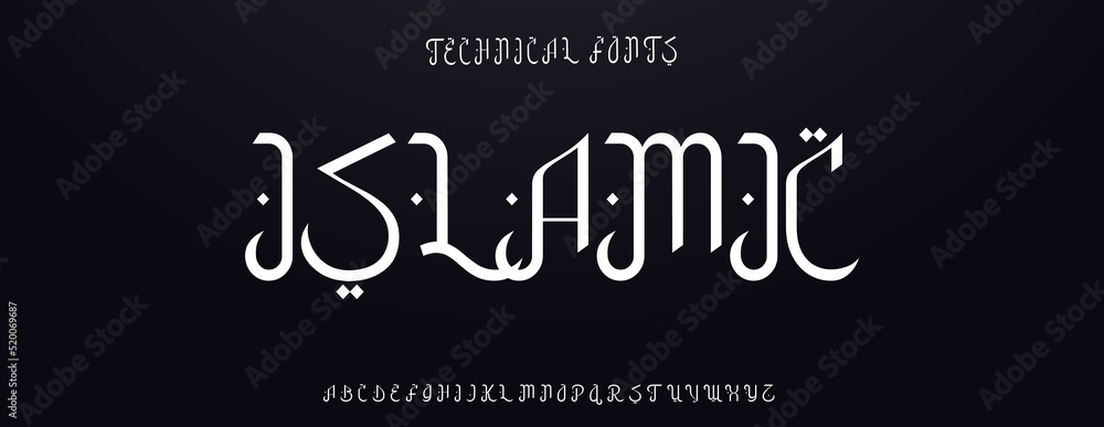 ISLAMIC Arabic font, Elegant alphabet letters font and number. Classic ...