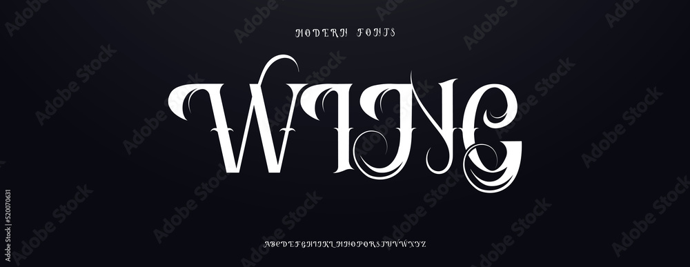 WING Elegant alphabet letters font and number. Classic Lettering ...
