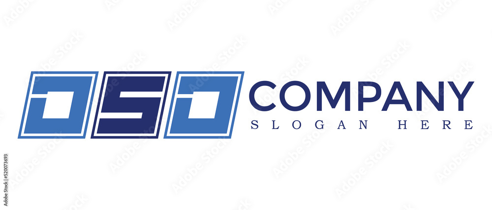 DSD three Letter Rounded rectangle boxes shape element symbol digital ...