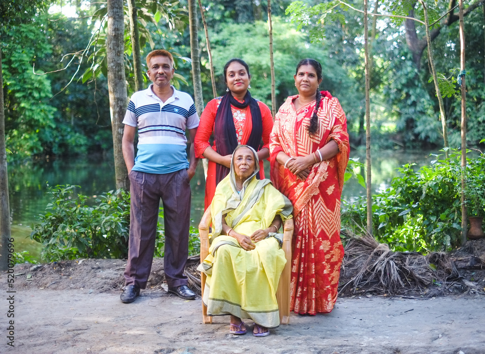 Bangladeshi family photo, south asian hindu religious nuclear family in ...