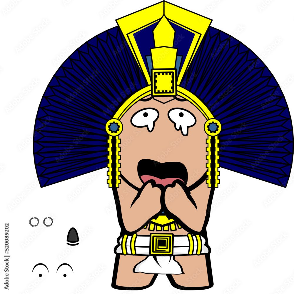 funny aztec kid mexican god cartoon set in vector format Stock Vector ...