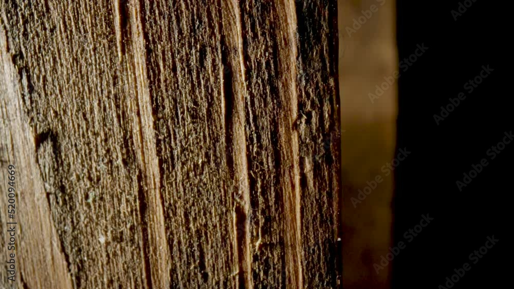 Texture of brown old wooden board with scratches and cuts. Damaged aged ...