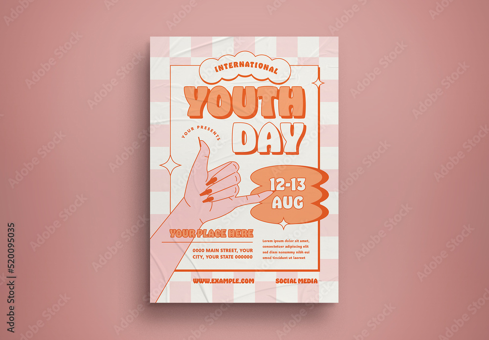 International Youth Day Flyer Layout Stock Template | Adobe Stock